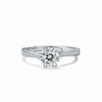 China 14K Gold 925 Silver 6 Prong Moissanite Jewelry Ring Adjustable For Engagement for sale