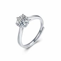 China 14K Gold 925 Silver 6 Prong Moissanite Jewelry Ring Adjustable For Engagement for sale