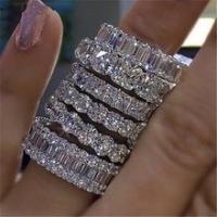 China S925 Sterling Silver Moissanite Wedding Bands Round Cut 3mm 1.5 Carat Diamond for sale