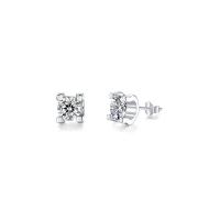 China Platinum Moissanite Stud Earrings 1 Ct Diamond Anniversary Jewelry for sale