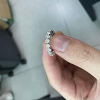 China Silver Prong 4ct Diamond Moissanite Band Rings 10K 12K Anniversary Fine Jewelry for sale