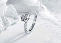 China Six Claws 1CT Silver Moissanite Solitaire Engagement Rings Birthstones S925 Engraved for sale