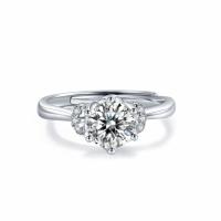 China Eternity 925 Silver 2 Carat Moissanite Solitaire Ring Princess Cut Gold Plated Wedding Jewelry for sale