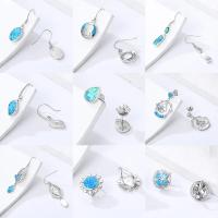 China Multicolor Small Gold Plated Sterling Opal Jewelry Stud Earrings for Women for sale
