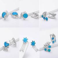 China Multicolor Small Gold Plated Sterling Opal Jewelry Stud Earrings for Women for sale