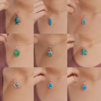 China Blue Sterling Opal Jewelry Sea Animal Pendant Necklace Apollo Chain Birthday Gift for sale