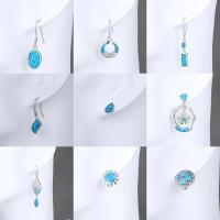 China Custom S925 Sterling Blue Opal Necklace Silver Pendant Jewellery for sale