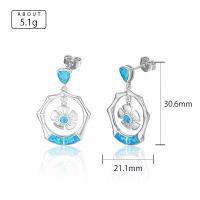 China Custom S925 Sterling Blue Opal Necklace Silver Pendant Jewellery for sale