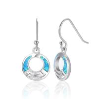China Blue 925 Silver Sterling Opal Jewelry Minimalist Stone Earring OEM for sale