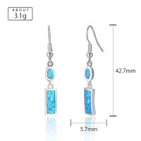 China Blue 925 Silver Sterling Opal Jewelry Minimalist Stone Earring OEM for sale