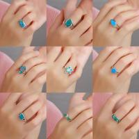 China Natural Gemstone Quartz Adjustable Sterling Opal Jewelry 925 Sterling Silver ring for sale