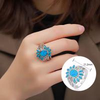 China Natural Blue Sterling Opal Jewelry Ring For Women ODM for sale