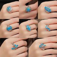 China Natural Blue Sterling Opal Jewelry Ring For Women ODM for sale