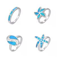 China Vintage S925 Sterling Silver Opal Ring Band Charm Jewelry Customized for sale
