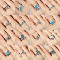 China Vintage S925 Sterling Silver Opal Ring Band Charm Jewelry Customized for sale