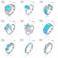 China Engagement Wedding Stone Sterling Opal Jewelry Rings White Gold Plated for sale