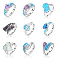 China Blue Vermeil Opal Inlay Wedding Band Womens Jewelry 925 Silver for sale