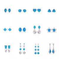 China Drop Synthetic Opal Leverback Earrings Women 925silver Jewelry for sale