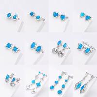 China Drop Synthetic Opal Leverback Earrings Women 925silver Jewelry for sale