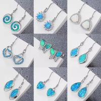 China Drop Synthetic Opal Leverback Earrings Women 925silver Jewelry for sale