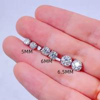 China Moissanite Sterling 925 Silver Stud Earrings AAAA+ Cubic Zirconia for sale