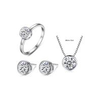 China Women 1ct Diamond Moissanite Solitaire Necklace 925 Sterling Silver OEM for sale
