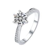 China 14K Gold 925 Silver 6 Prong Moissanite Jewelry Ring Adjustable For Engagement for sale