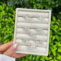 China Sparkling Round Clear 925 Sterling Silver Cubic Zirconia Band Ring CZ for Engagement for sale