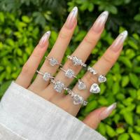 China Sparkling Round Clear 925 Sterling Silver Cubic Zirconia Band Ring CZ for Engagement for sale