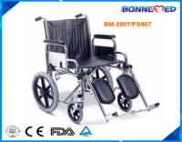 China BM-2007/FS907 Black Best Selling Steel Frame Economic Elevating Footrest Wheelchair  Popular Power Steel Wheelchair for sale