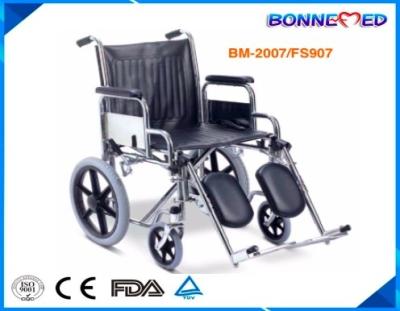 China BM-2007/FS907 Black Best Selling Steel Frame Economic Elevating Footrest Wheelchair  Popular Power Steel Wheelchair for sale