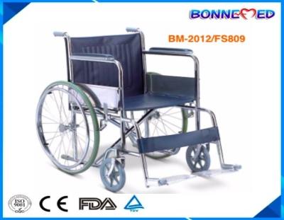 China BM-2012/FS809 Best Selling Chorme Steel Frame Economic Wheelchair 809 Popular Fixed Armrest and Footrest Wheelchair for sale