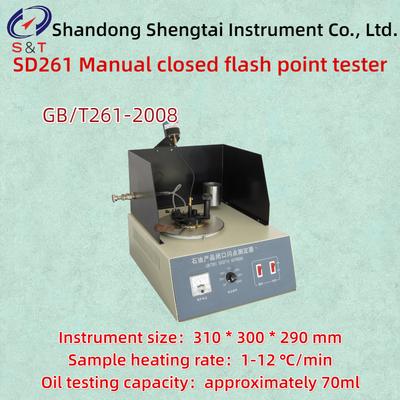 China SD261 70ml Sample Manual Closed Flash Point Tester ASTM D93 Heating Rate 1-12 ℃/Min for sale