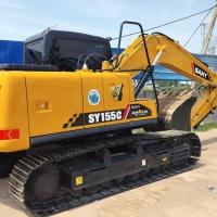 China Supply Cheap Price Second-hand Excavator SANY SY155C with New Bucket for Earthworks for sale
