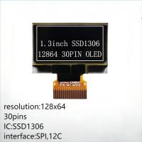 China 128*64 1.3 Inch OLED Display PMOLED Display Monochrome SSD1306 Driver for sale