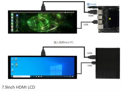 China 7.9 inch bar type TFT Display 400×1280 Resolution  HDMI  Interface 400-680cd/m² for sale