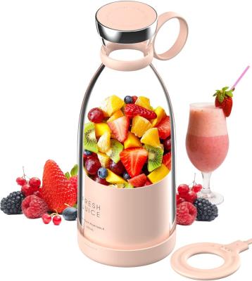 China Custom Logo Electric Juicer Cup Smoothie Maker 350ml Personal Size Cordless USB Mini Fruit Mixer Portable Blender for sale
