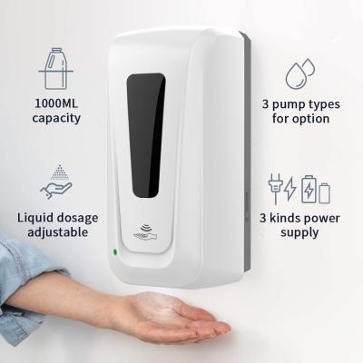 China 1000ml Touchless Automatic Wall Mount Hand Sanitizer Soap Dispenser ABS Plastic Spray Gel Foam for sale