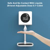 China Battery Operated 350ml 2 in 1 Forehead Thermometer and Auto Soap Dispenser with 18 Languages for sale