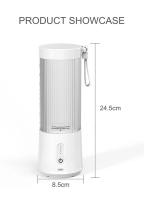 China 450ml Portable Smoothie Blender USB Rechargeable 2000mAh Personal Blender for Shakes and Juices for sale