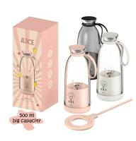 China 500ml USB Rechargeable Portable Juicer Blender 60W 7.4V 6 Blade Sports Travel Smoothie Maker for sale