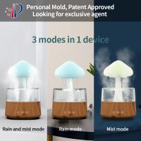 China 450ml Ultrasonic Cool Mist Humidifier with Wooden Base Desktop Air Freshener for Bedroom Office for sale