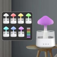 China Ultrasonic Cloud Shape Rain Humidifier 450ml USB Aroma Diffuser Night Light White Noise Machine for sale