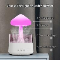 China Ultrasonic Cloud Shape Rain Humidifier 450ml USB Aroma Diffuser Night Light White Noise Machine for sale