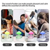 China Ultrasonic Cloud Shape Rain Humidifier 450ml USB Aroma Diffuser Night Light White Noise Machine for sale
