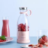 China Custom Logo Mini Handheld Rechargeable 350ml Portable Blender Fruit Juice Mixer Cup Smoothie Maker for sale