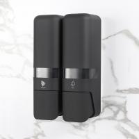 China ABS Plastic Wall Mounted Manual Soap Dispenser 250mlx2 Refillable for Hotel Bathroom for sale