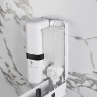 China ABS Plastic Wall Mounted Manual Soap Dispenser 250mlx2 Refillable for Hotel Bathroom for sale