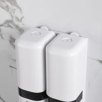 China Hotel Bathroom Wall Mount Manual Soap Dispenser 250mlx2 ABS Plastic Push Button for sale
