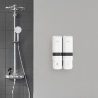China ABS Plastic Wall Mounted Manual Soap Dispenser 250mlx2 Hotel Shampoo Pump for sale